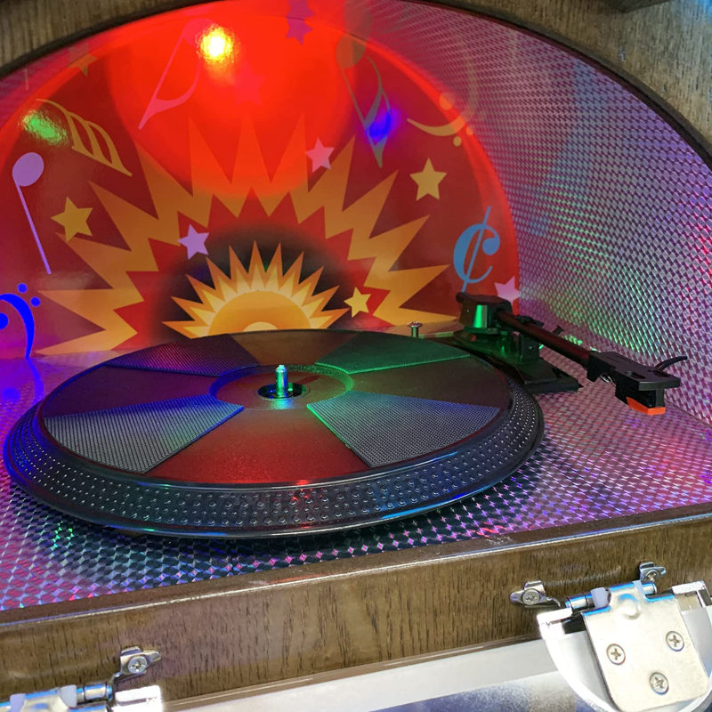 Arkrocket Audio Arkrocket Saturn V Full Size Jukebox Vinyl Record Player Bluetooth USB SD CD ...